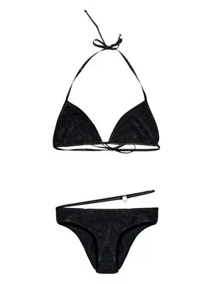 Oseree Lurex Triangle Bikini - Black