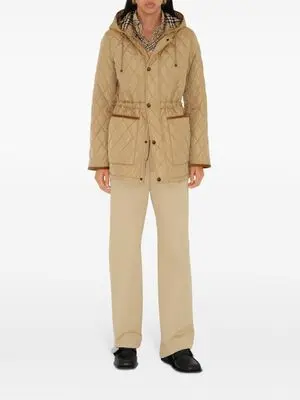 Burberry Quilted Parka - Neutrals