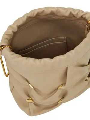 FERRAGAMO Mini Leather Bucket Bag - Neutrals