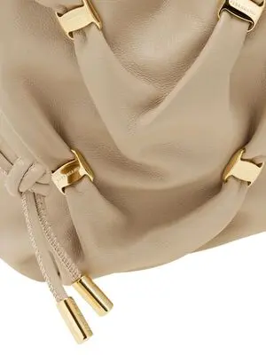 FERRAGAMO Mini Leather Bucket Bag - Neutrals