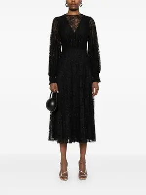 NISSA Floral-lace Midi Dress