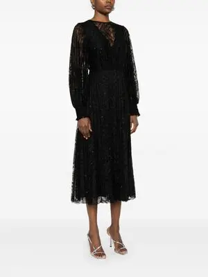 NISSA Floral-lace Midi Dress