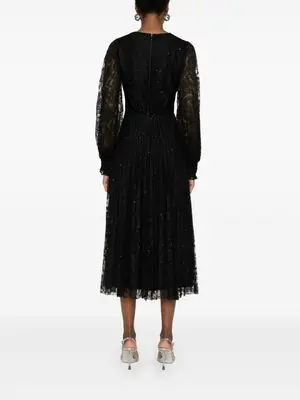 NISSA Floral-lace Midi Dress