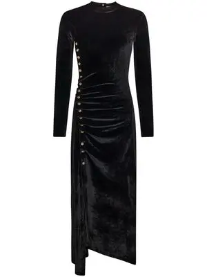 Rabanne Draped Velvet Maxi Dress