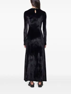 Rabanne Draped Velvet Maxi Dress