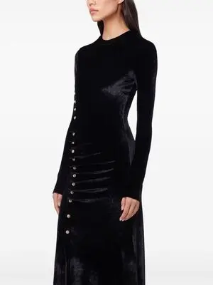 Rabanne Draped Velvet Maxi Dress