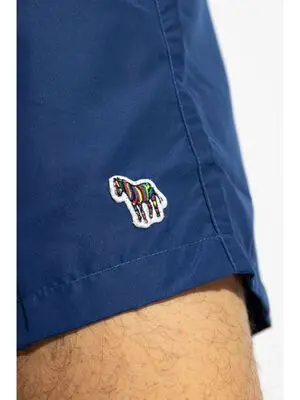 Paul Smith Logo-patch Swim Shorts - Blue
