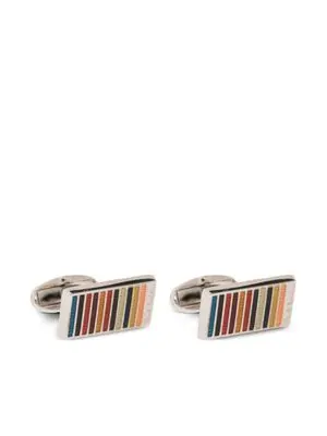 Paul Smith Striped Cufflinks - Silver