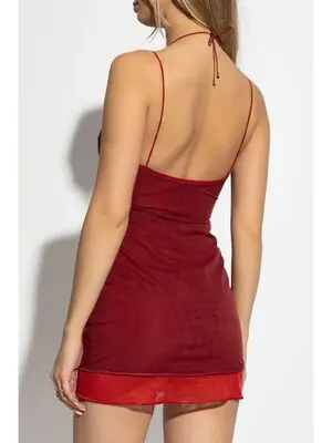 Oseree Floral-appliqué Mini Dress