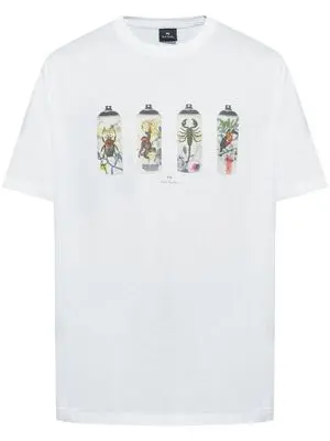 Paul Smith Spray Cans-print T-shirt - White