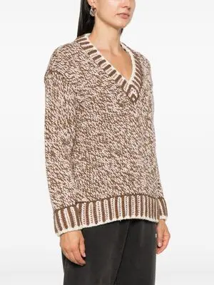 Moncler V-neck Sweater - Brown