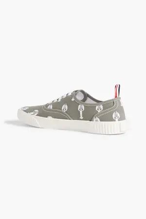 Thom Browne Embroidered Canvas Sneakers