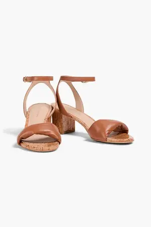STUART WEITZMAN Everly 50 Leather Sandals - Light Brown