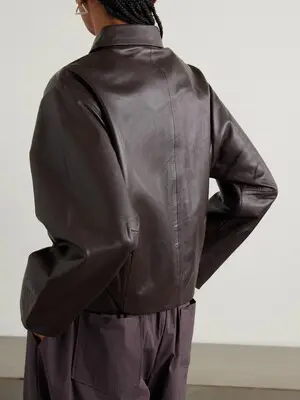 ST. AGNI Cocoon Leather Jacket - Brown