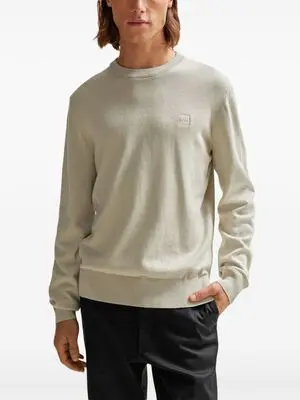 BOSS Logo-embroidered Crew-neck Jumper