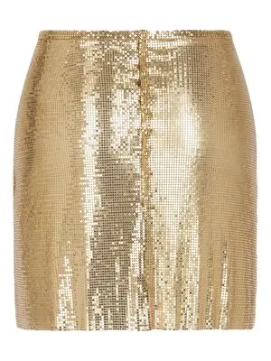 Rabanne Mesh Mini Skirt - Gold