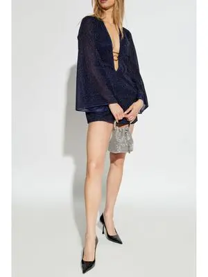 Oseree Lurex Mini Dress