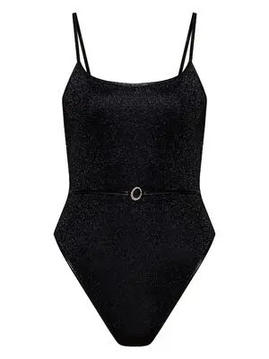 Oseree Lurex Swimsuit - Black