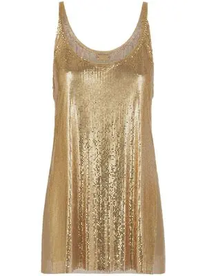 Rabanne Mesh Tank Top - Gold