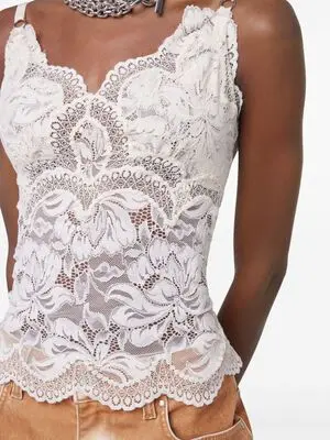 Rabanne Lace Tank Top - White
