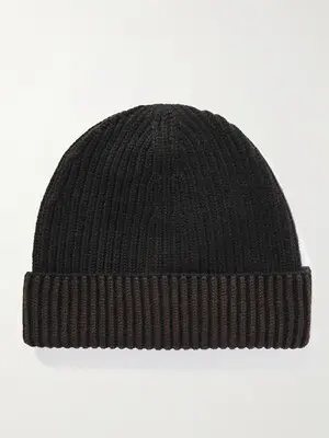 Zegna Ribbed Oasi Cashmere Beanie - Black