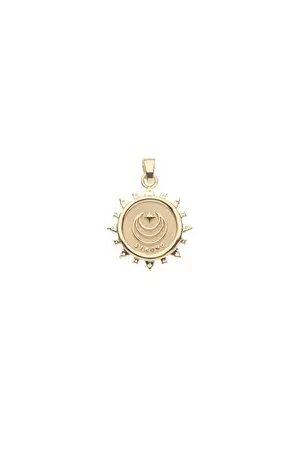 JANE WIN Strong Petite Embellished Coin Rising Sun Pendant
