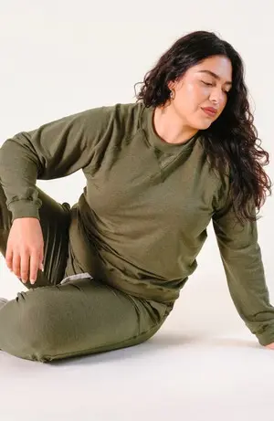 POPLINEN Agnes Organic Cotton + Tencel Jogger Pant - Moss