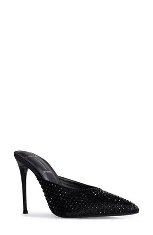 BLACK SUEDE STUDIO Luv Pointed Toe Mule - Black