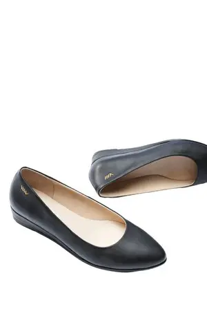 VISCATA Roma Leather Flats - Black