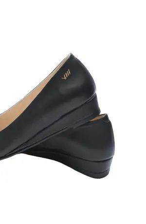 VISCATA Roma Leather Flats - Black