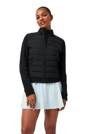 Travis Mathew Skyloft Full Zip Quilted Jacket - Heather Black