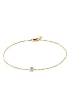 Monica Vinader Monica Vinader Solitaire Diamond Pendant Bracelet 14k Gold / Diamond