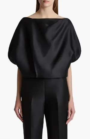 Khaite Niles Silk Gazar Top - Black
