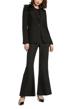 Mac Duggal Classic Crepe Blazer With Floral Detail