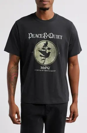 MUSEUM OF PEACE & QUIET Trademark Cotton Graphic T-shirt - Black
