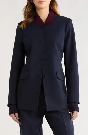 FAVORITE DAUGHTER Varsity Blazer - Navy/vino