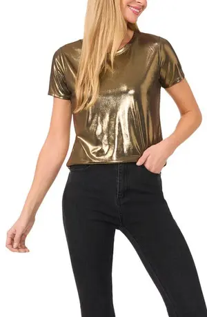 CECE DUPRAZ Metallic Shine T-shirt - Gold Rush