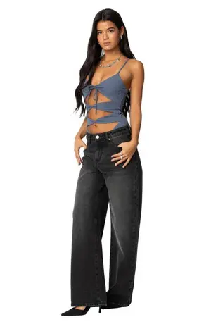 EDIKTED Serene Cutout Bodysuit - Navy
