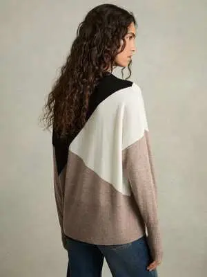 REISS Geometric Color-block Jumper