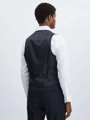 OSCAR JACOBSON 100% Wool Pinstripe Carlo Waistcoat
