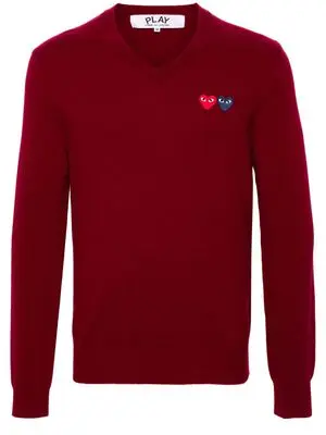 Play Comme Des Garcon V Neck Knitwear For Women