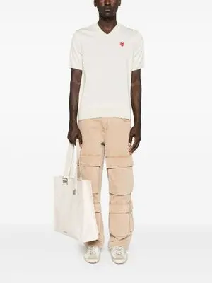 Play Comme Des Garcon Heart-patch Jumper - White