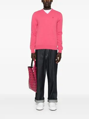 Play Comme Des Garcon Heart-patch Wool Jumper - Pink