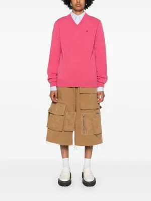 Play Comme Des Garcon Heart-patch Wool Jumper - Pink