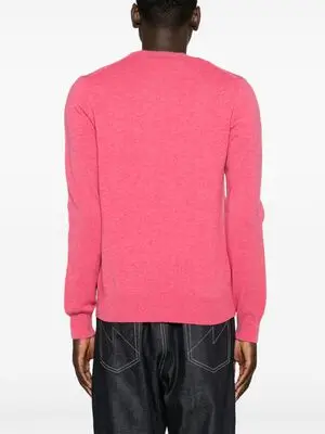 Play Comme Des Garcon Heart-patch Wool Jumper - Pink