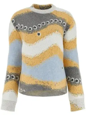 Loewe Patterned Intarsia-knit Jumper - Grey