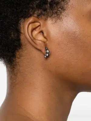 LEANDRA 18k Yellow Gold Diamond Midnight Climber Earrings