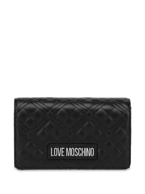 Moschino Logo-lettering Quilted Cross Body Bag - Black