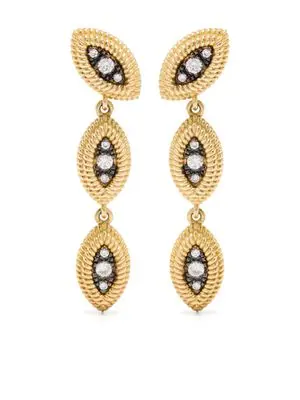 LEANDRA 18k Yellow Diamond Dangle Earrings - Gold