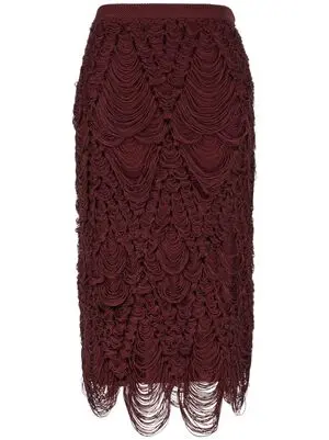 FERRAGAMO Fringed Midi Skirt